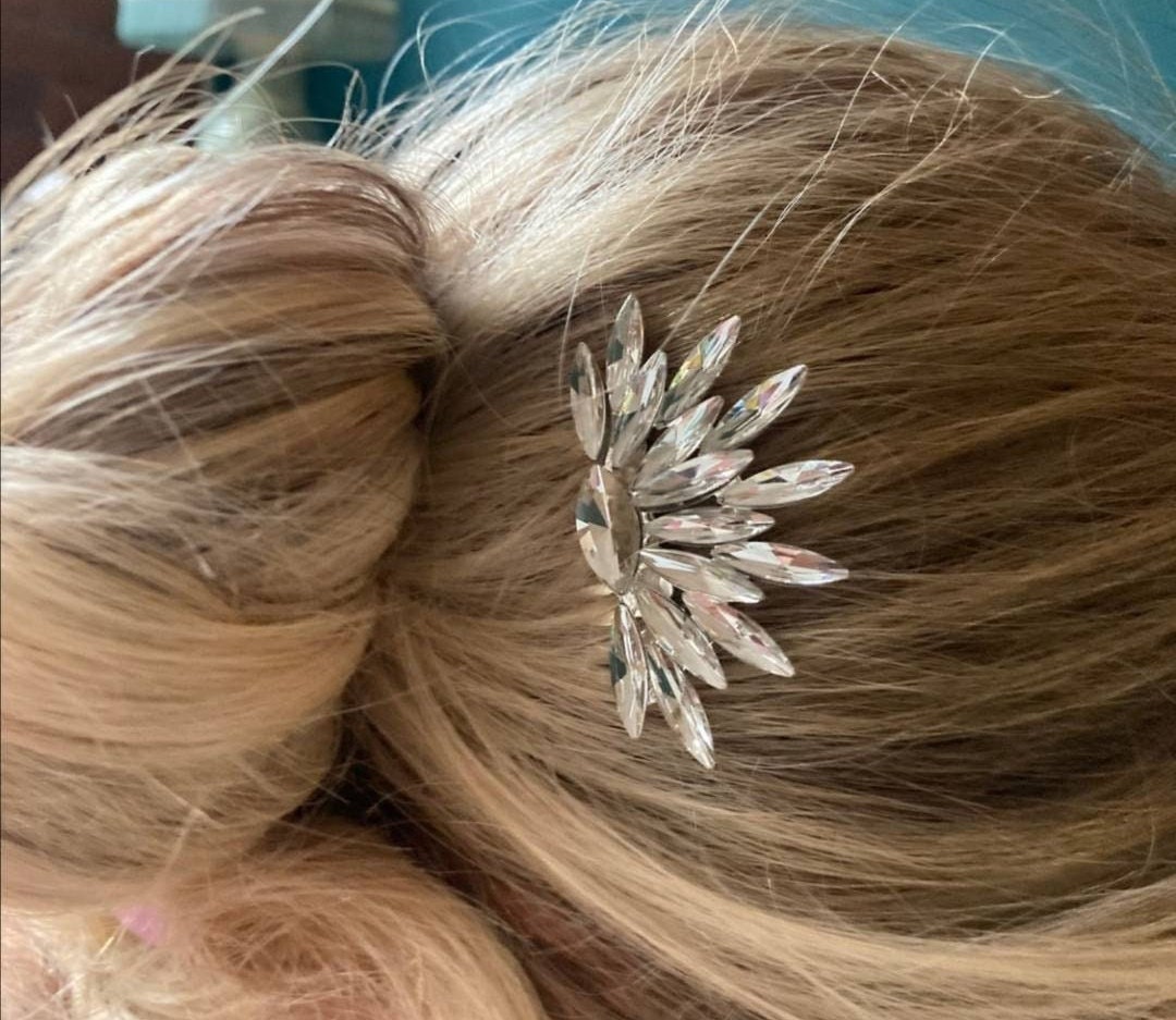 Etta Art Deco Crystal Starburst Hair Comb: Vintage Bridal Flapper Style ...