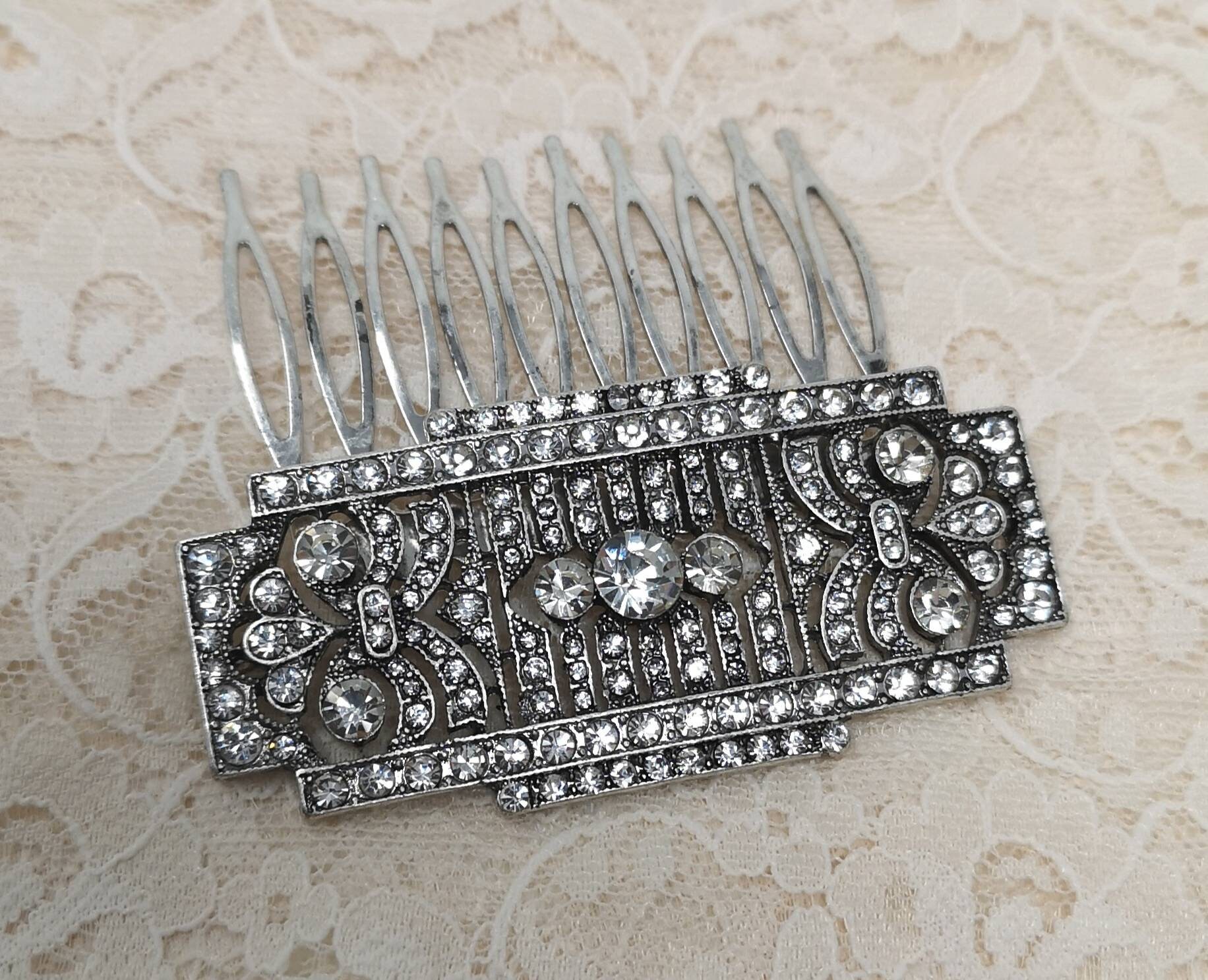 Cordelia Art Deco Vintage Style Crystal Bridal Bridesmaid Hair - Etsy