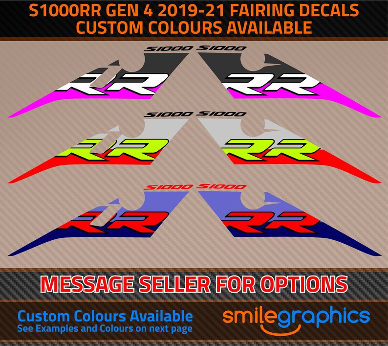 BMW S1000RR Fairing Decals. 2019-22 - Black, Red & White - Etsy