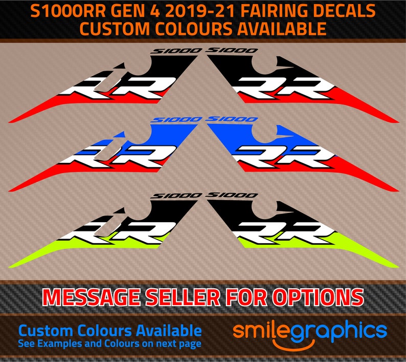 BMW S1000RR Fairing Decals. 2019-22 - Black, Red & White - Etsy