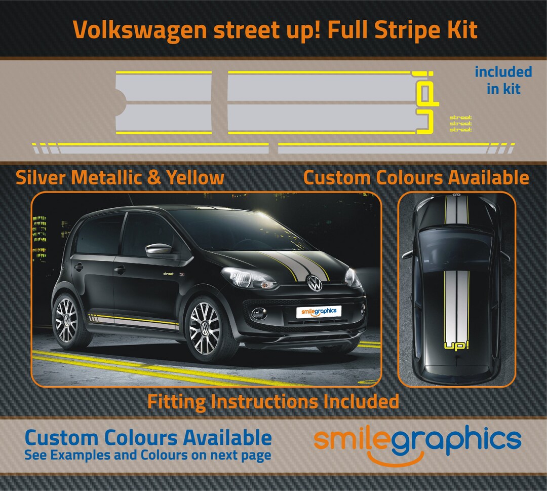 VW UP Street UP Beats Stripe Kit Stickers Decals - Only Suitable Upto ...