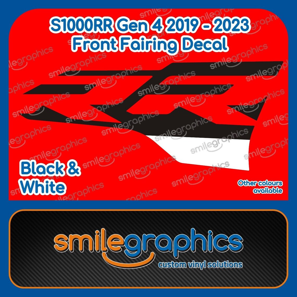 BMW S1000RR Fairing Sticker Gen4 Gen 4 2019 - 2023 Front Nose Fender ...