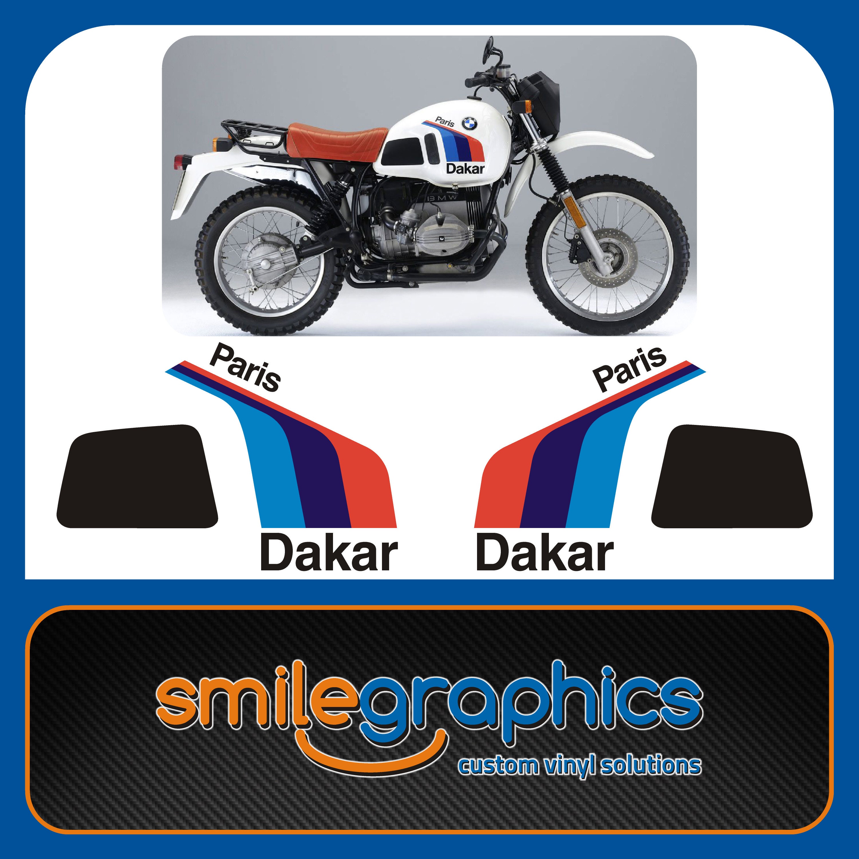 BMW R80 Gs Pd R100 GS PD Paris Dakar 1988 Onwards -tank Decals Stickers ...