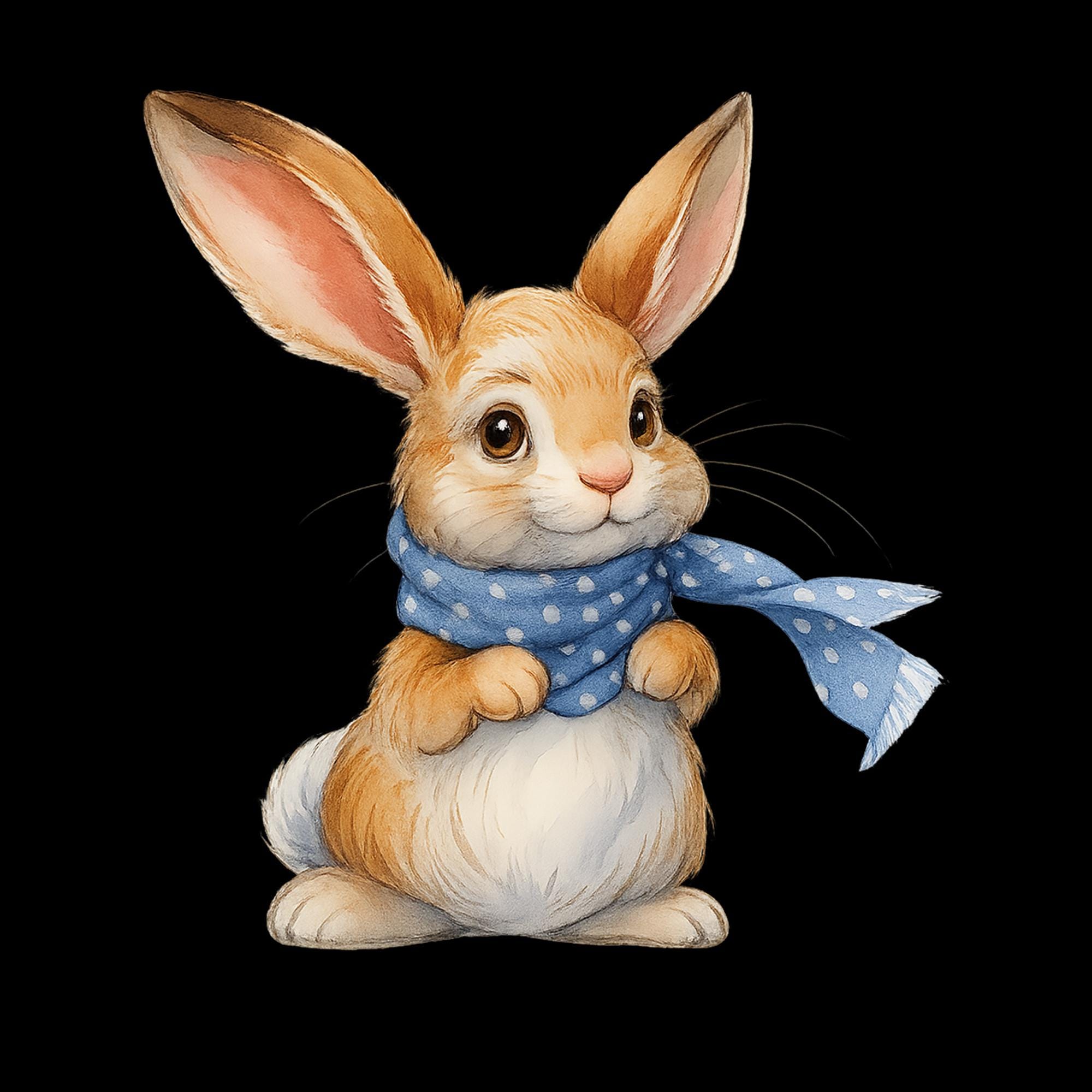 Adorable Bunny Clipart With Polka-dot Scarf – for Easter & Spring ...
