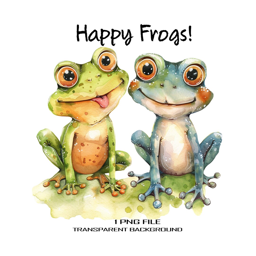 PNG Frog, Funny Animal Clipart, Printable Art - Etsy