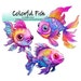 Watercolor Fish Clipart Set - Playful Marine Life Illustrations in ...