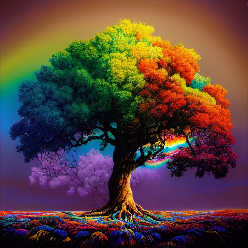 Rainbow Tree Digital Art Download. Rainbow Tree Jpg Instant Download ...