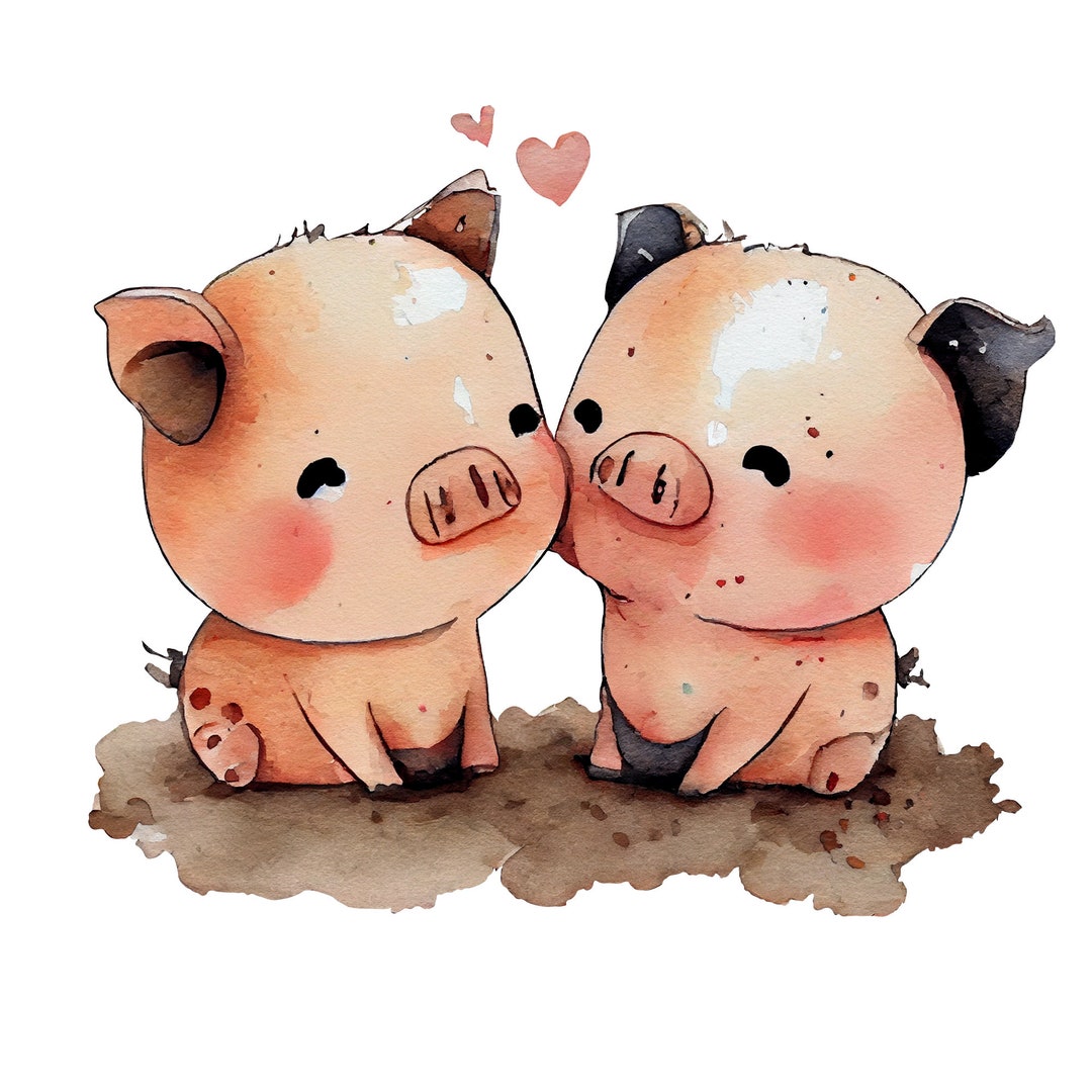 Png Cute Pig Clipart Watercolor Digital Download Image - Etsy