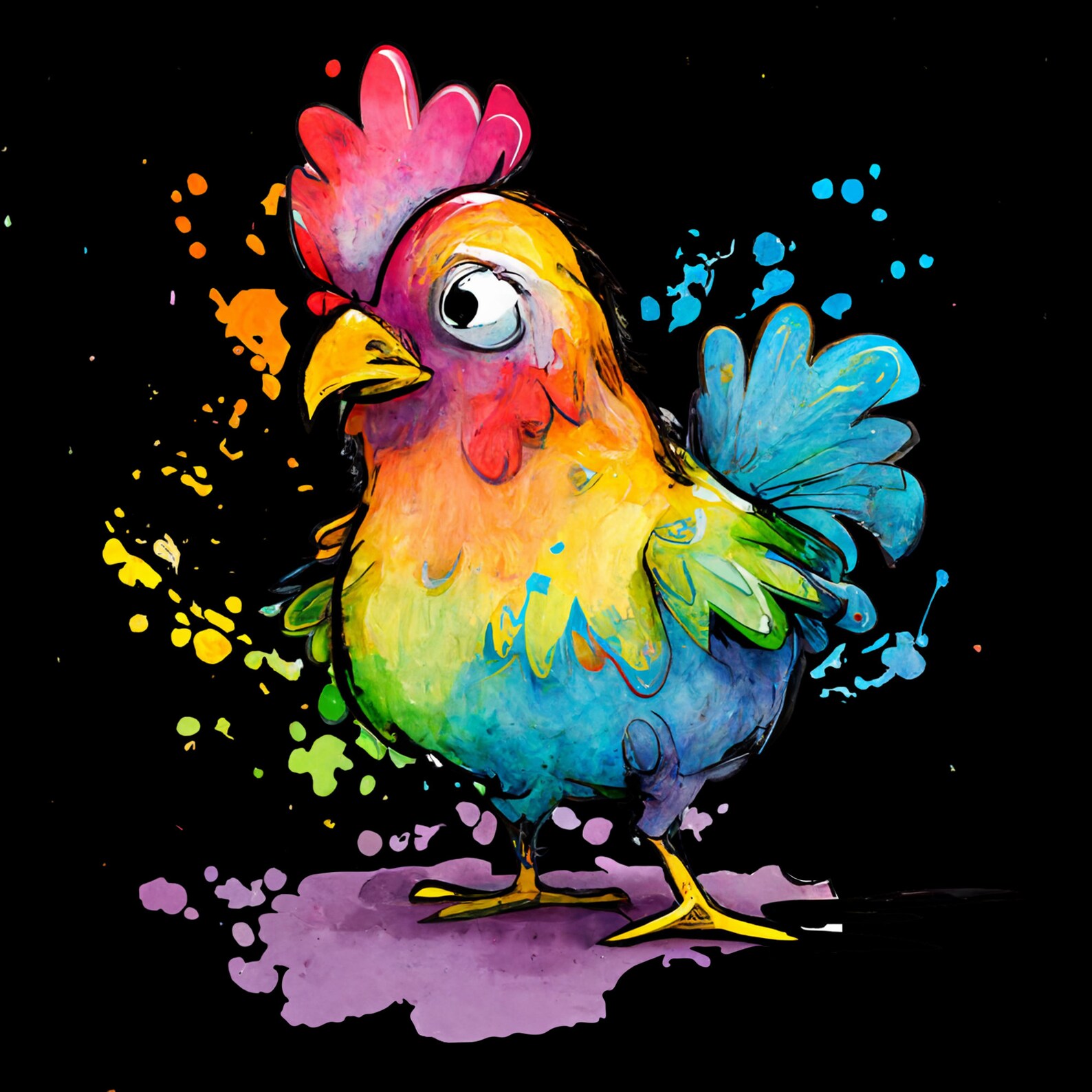 Digital Watercolor Summer Rooster Clipart Colorful Summer PNG Design - Etsy