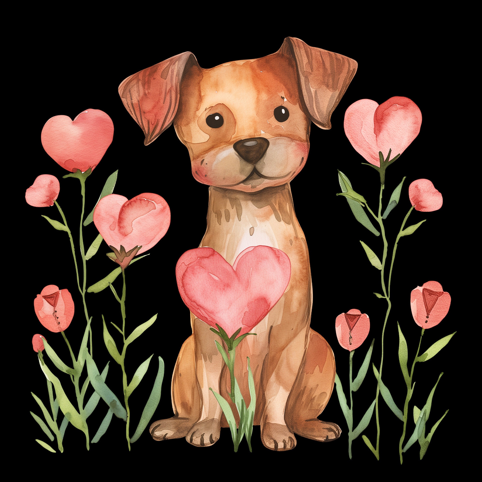 Valentine's Day Cute Dog PNG Clipart With Transparent Background - Etsy