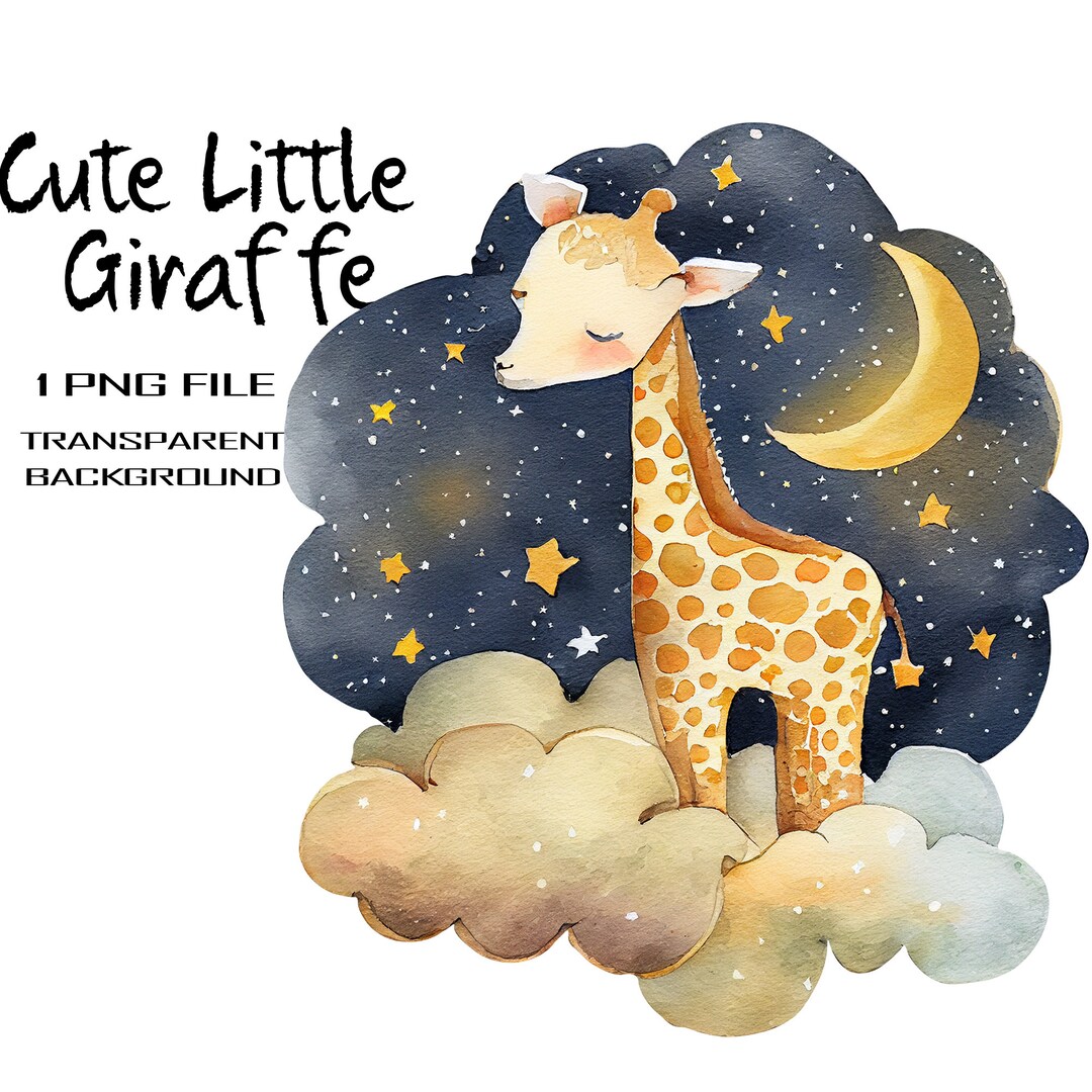 Cute Little Giraffe Watercolor Clipart - Etsy