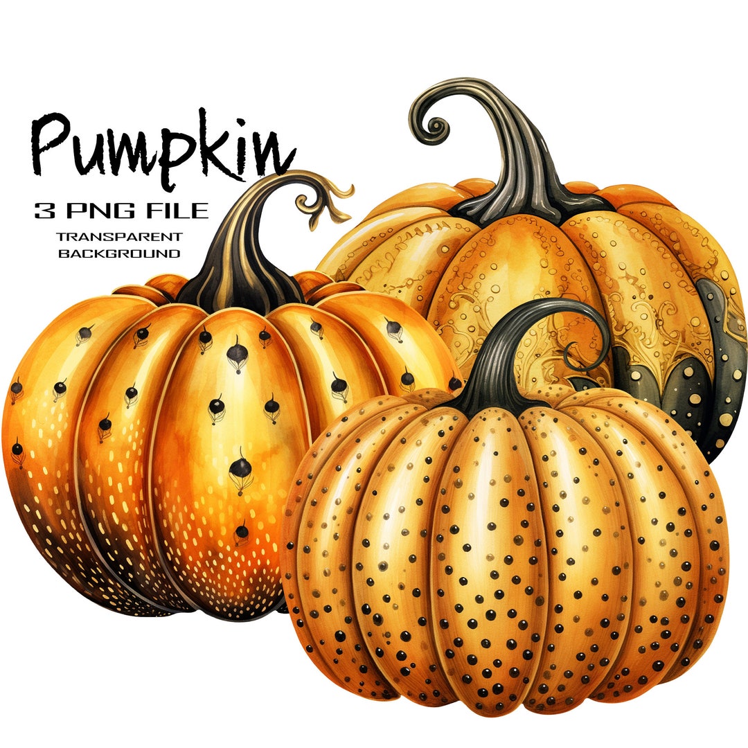 Pumpkin Clipart Transparent Background, Fall Harvest - Etsy