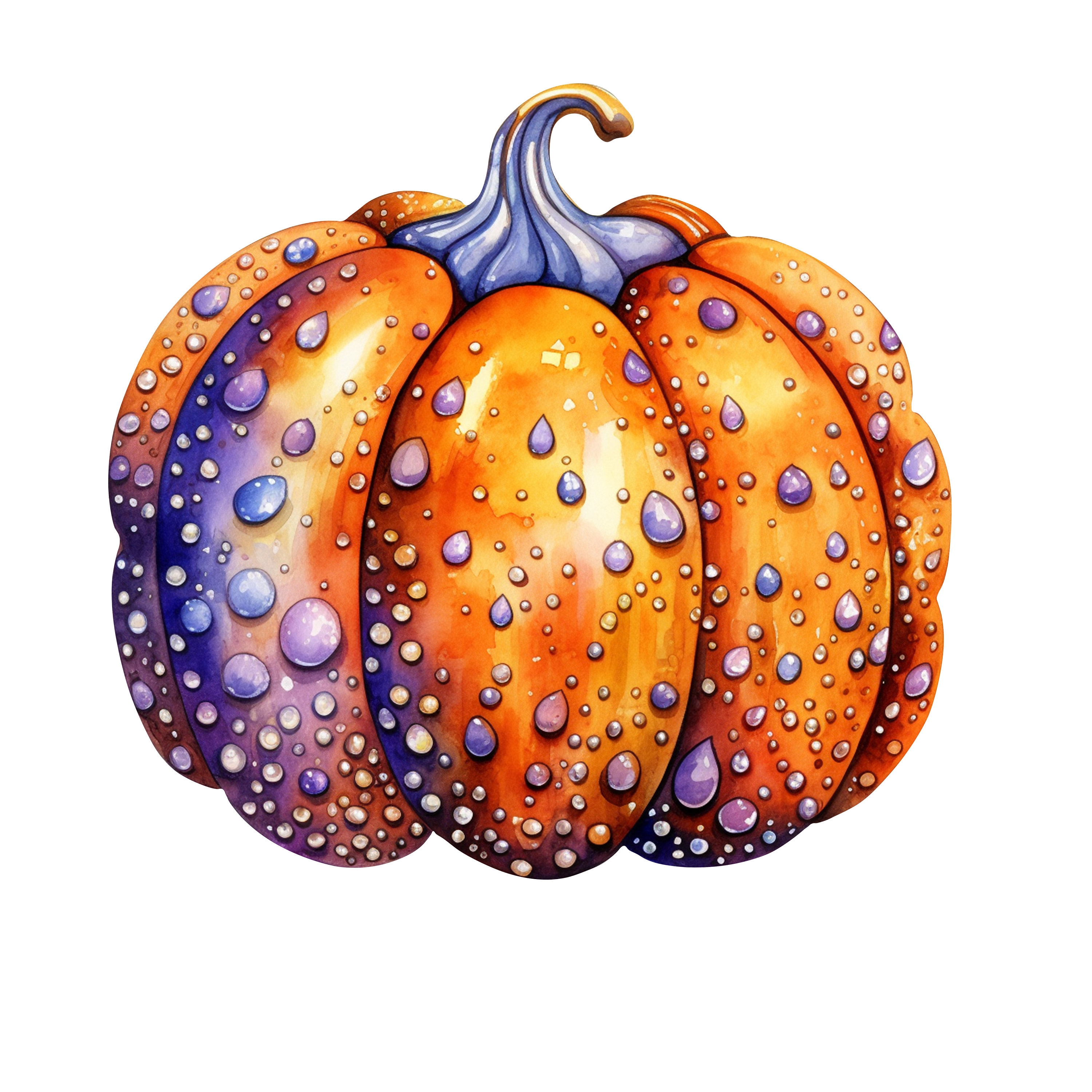 Colorful Watercolor Pumpkins Clipart Set of 5 Images - Etsy