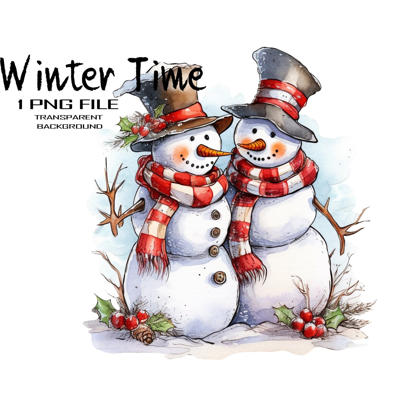 Cute Snowman PNG Clipart for Christmas Time - Etsy