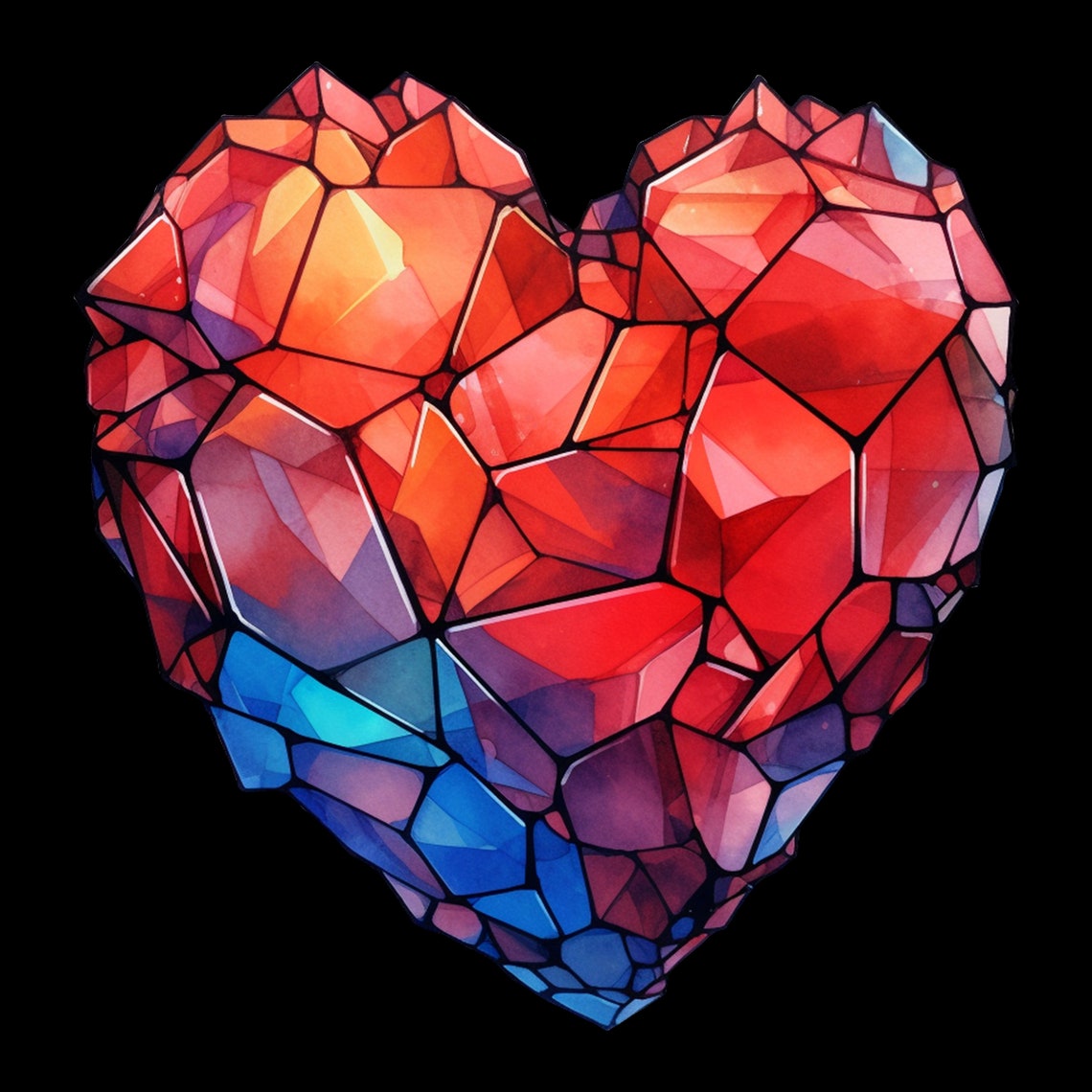 Heart Clipart PNG Transparent Background, Set of Five Images - Etsy