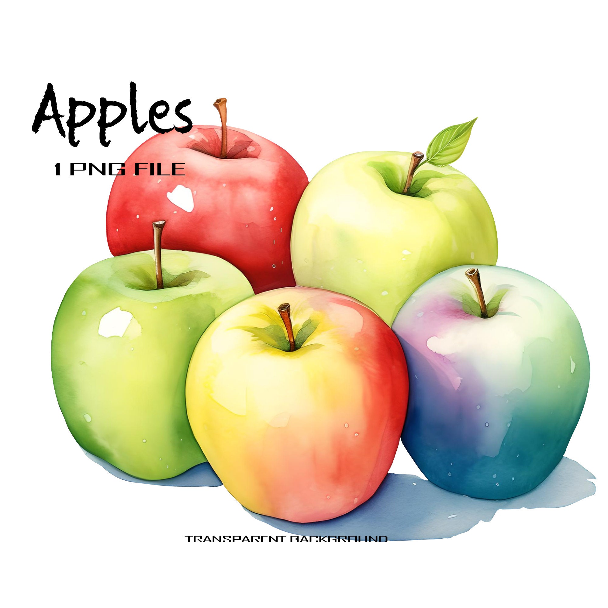 PNG Clipart Colorful Apple Harvest - Etsy