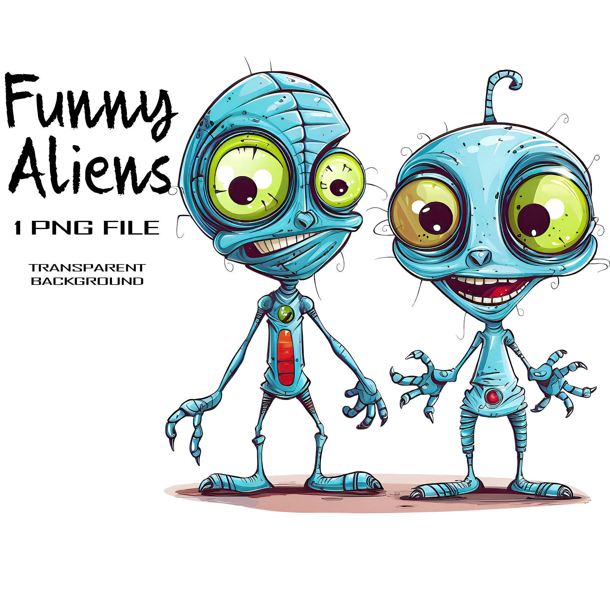 Quirky Space Invaders, Hilarious Alien PNG Clipart - Etsy