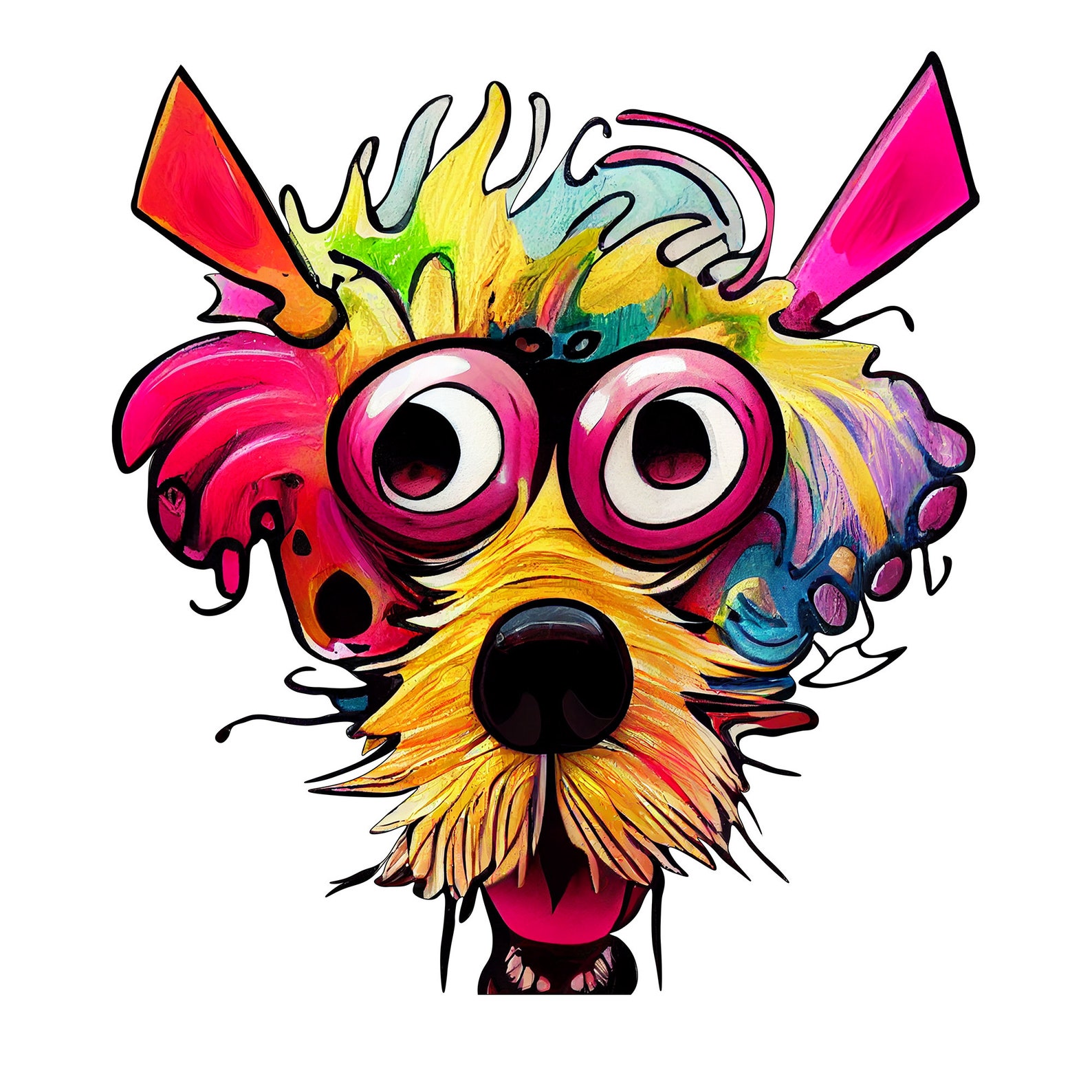 Funny Dog Digital Art Download. Dog Clipart Instant Download. Dog Print ...