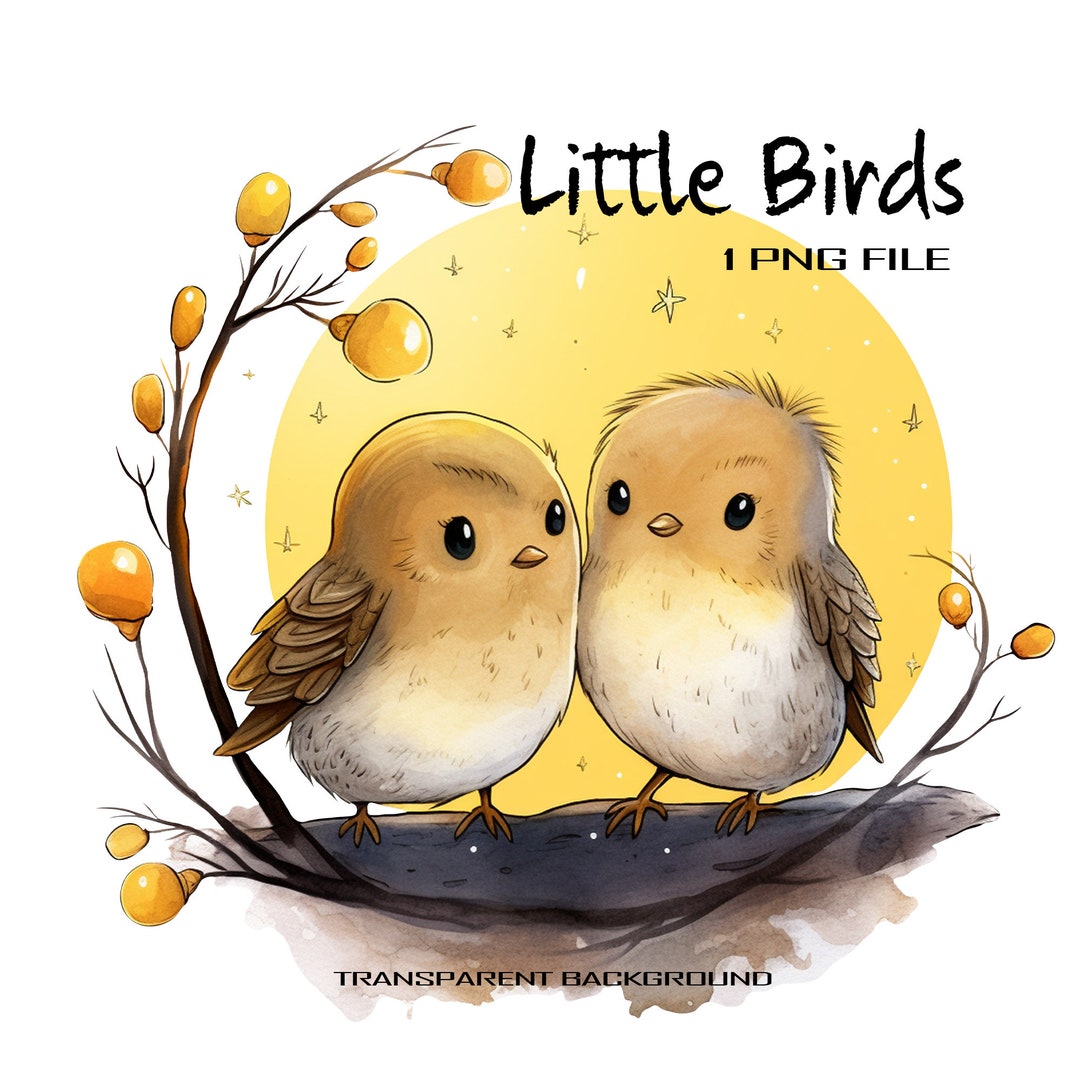 Cute Little Birds Watercolor PNG Clipart - Etsy