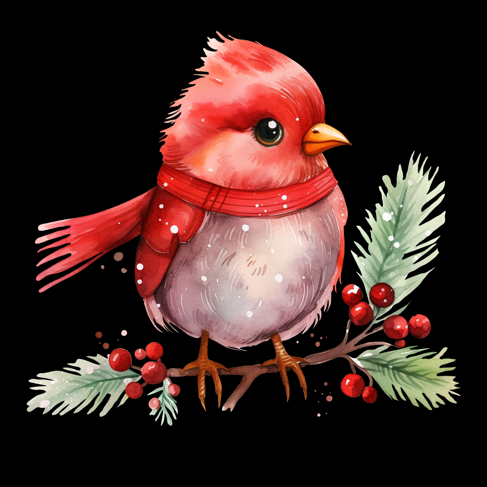 Red Bird Christmas PNG Clipart - Etsy