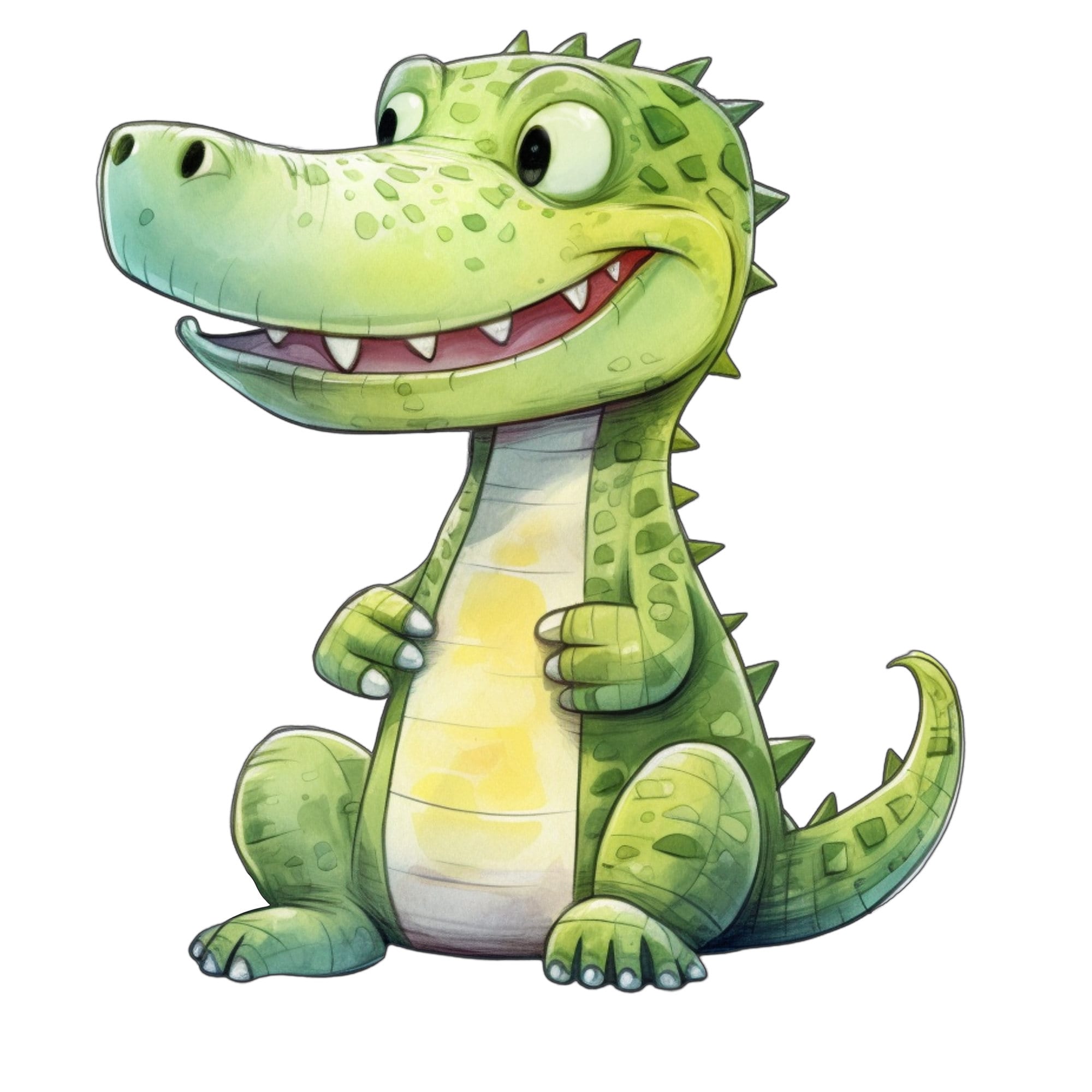 Cute Crocodile PNG Watercolor Clipart Set of 3 Digital Art Images for ...