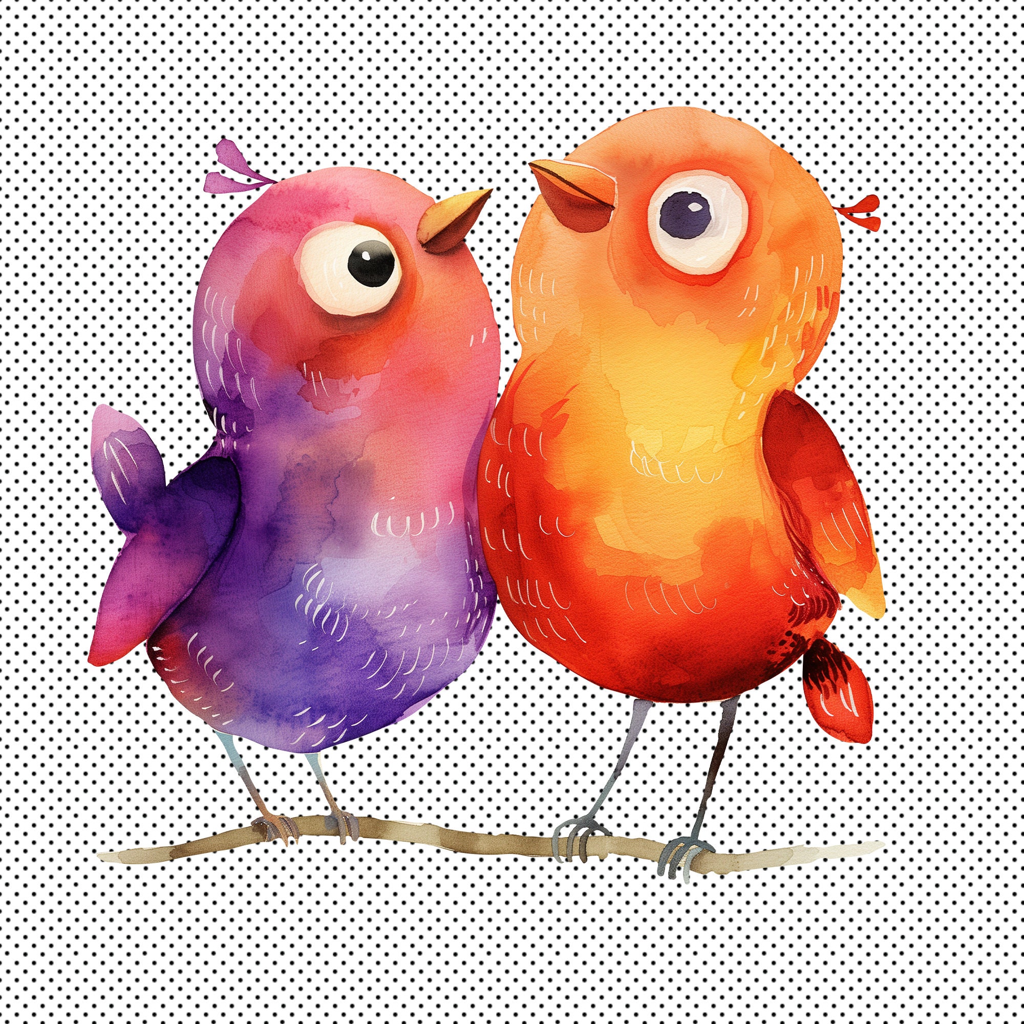 Spring Bird Watercolor Clipart With Transparent Background - Etsy