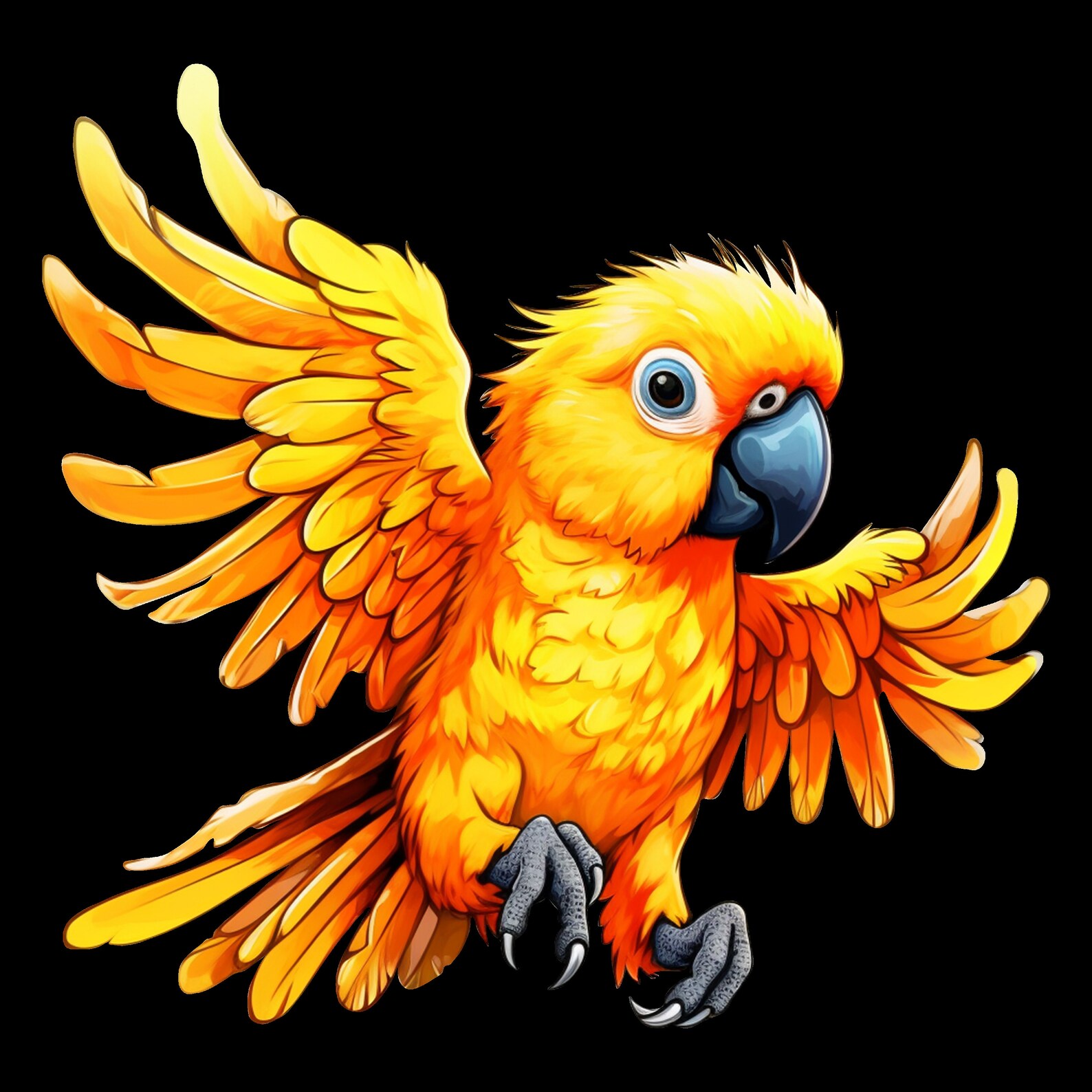 Colorful Parrot Clipart Set of 4 | Tropical Bird Illustrations ...