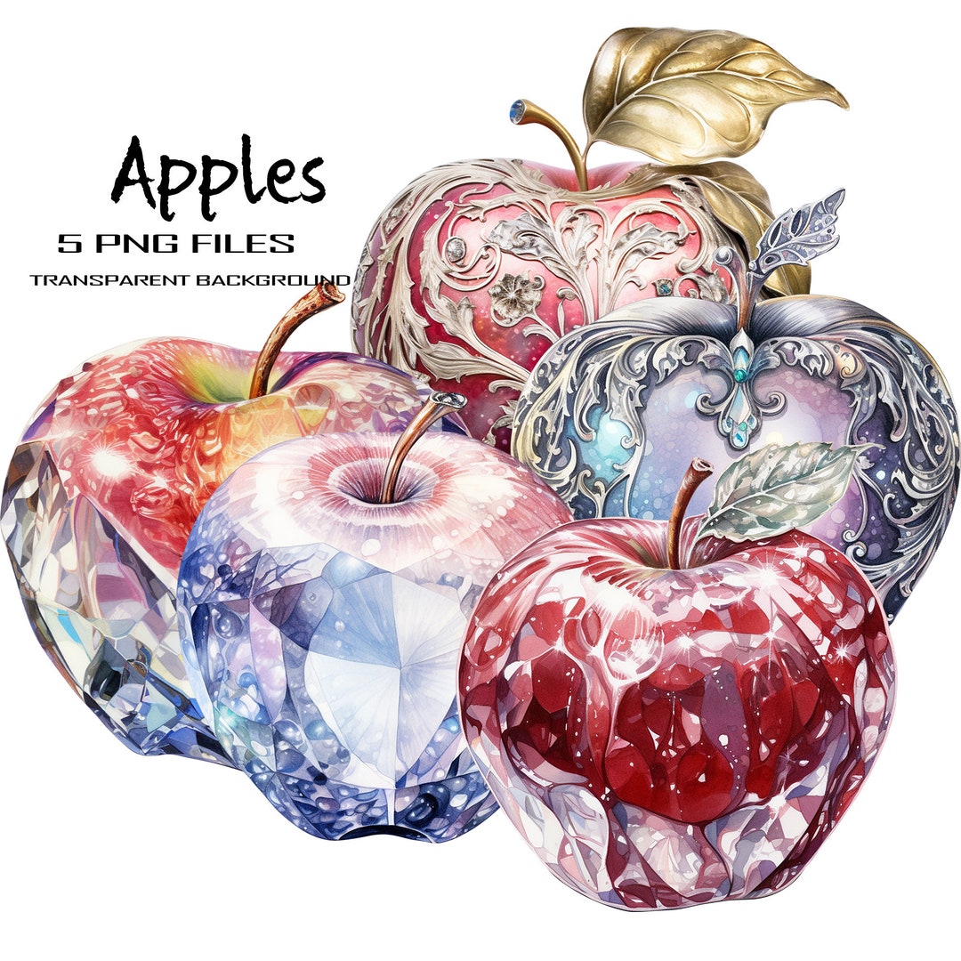 Enchanted Autumn Apple Harvest Clipart Set of 5 PNG Images - Etsy