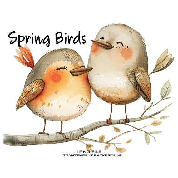 Vintage Clip Art Spring Bird
