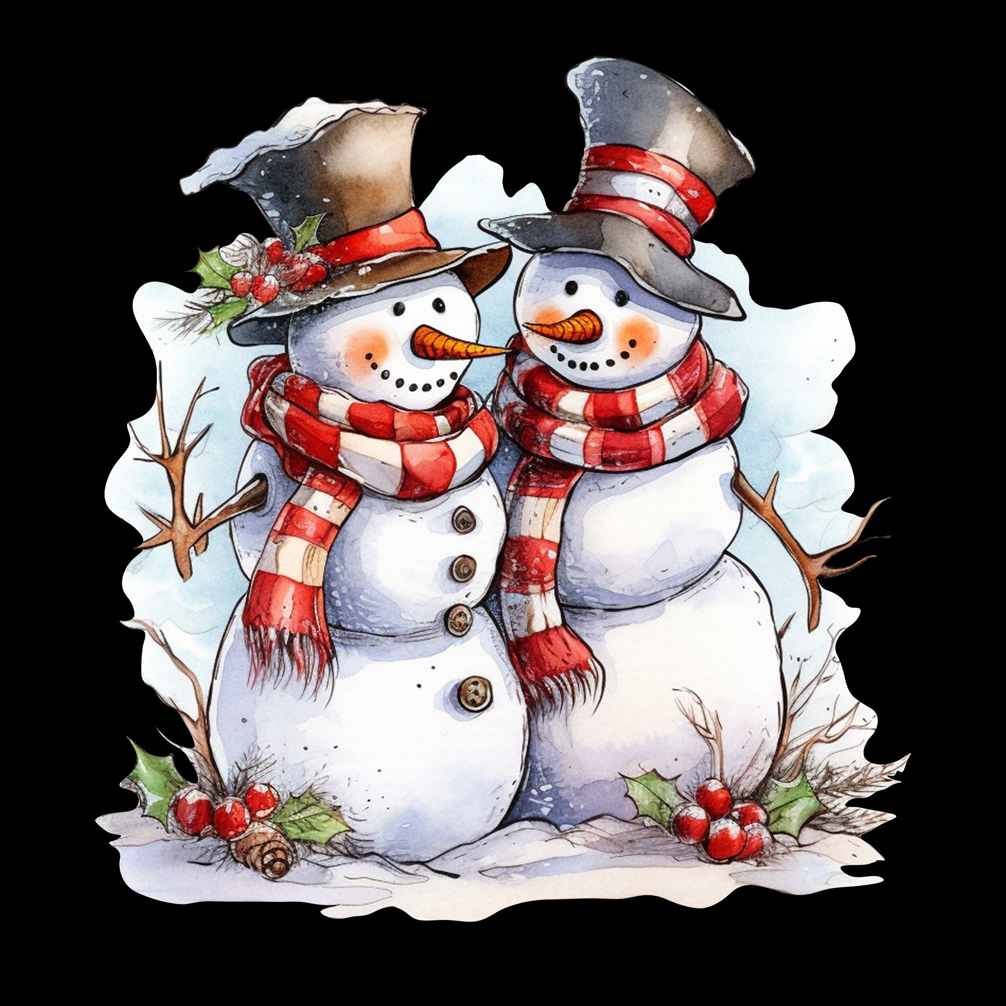 Cute Snowman PNG Clipart for Christmas Time - Etsy