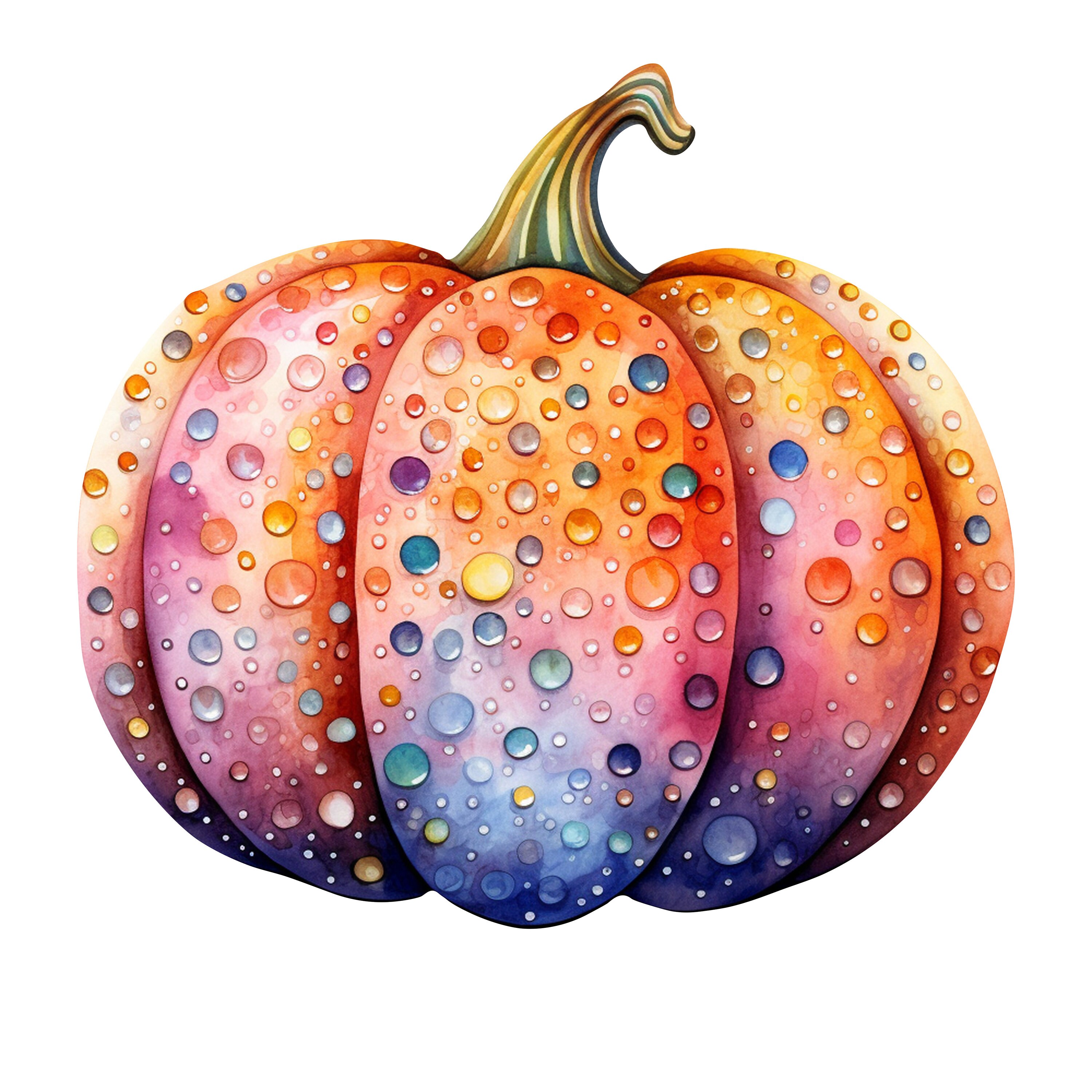 Colorful Watercolor Pumpkins Clipart Set of 5 Images - Etsy