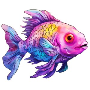 Watercolor Fish Clipart Set - Playful Marine Life Illustrations in ...