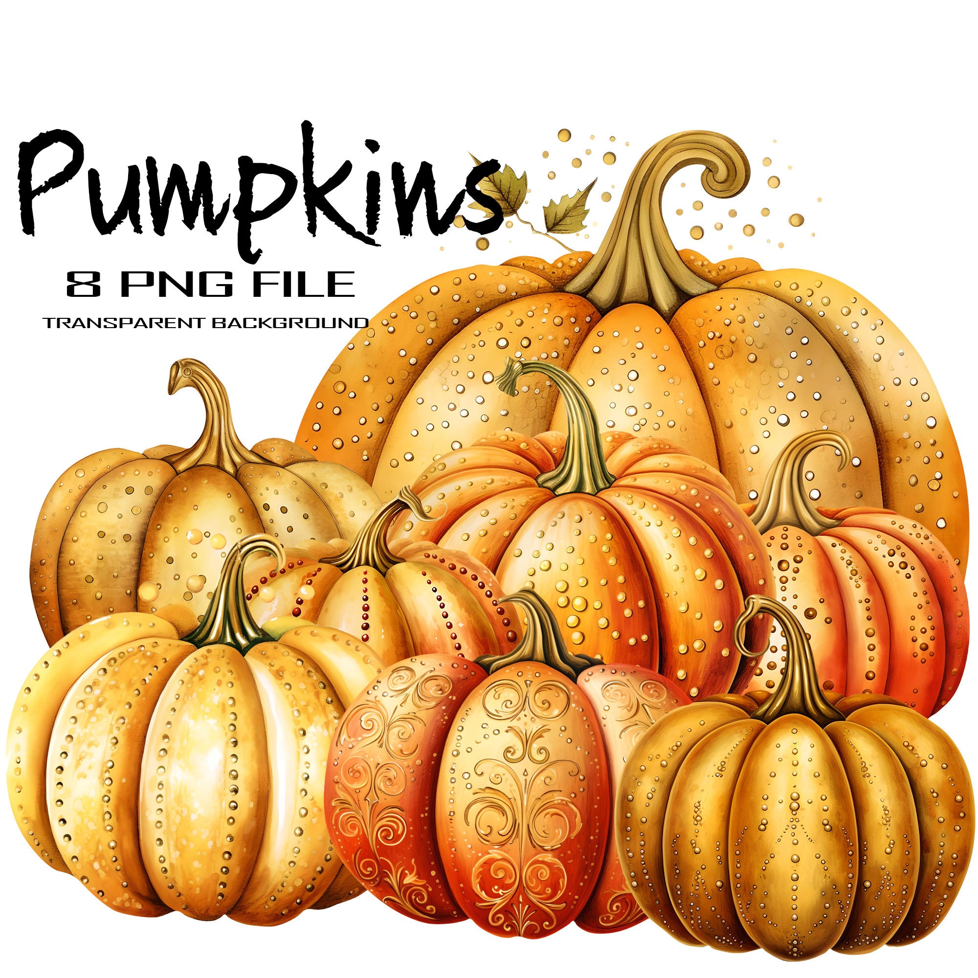 Fall Harvest Pumpkins Clipart Set of 8 Images - Etsy