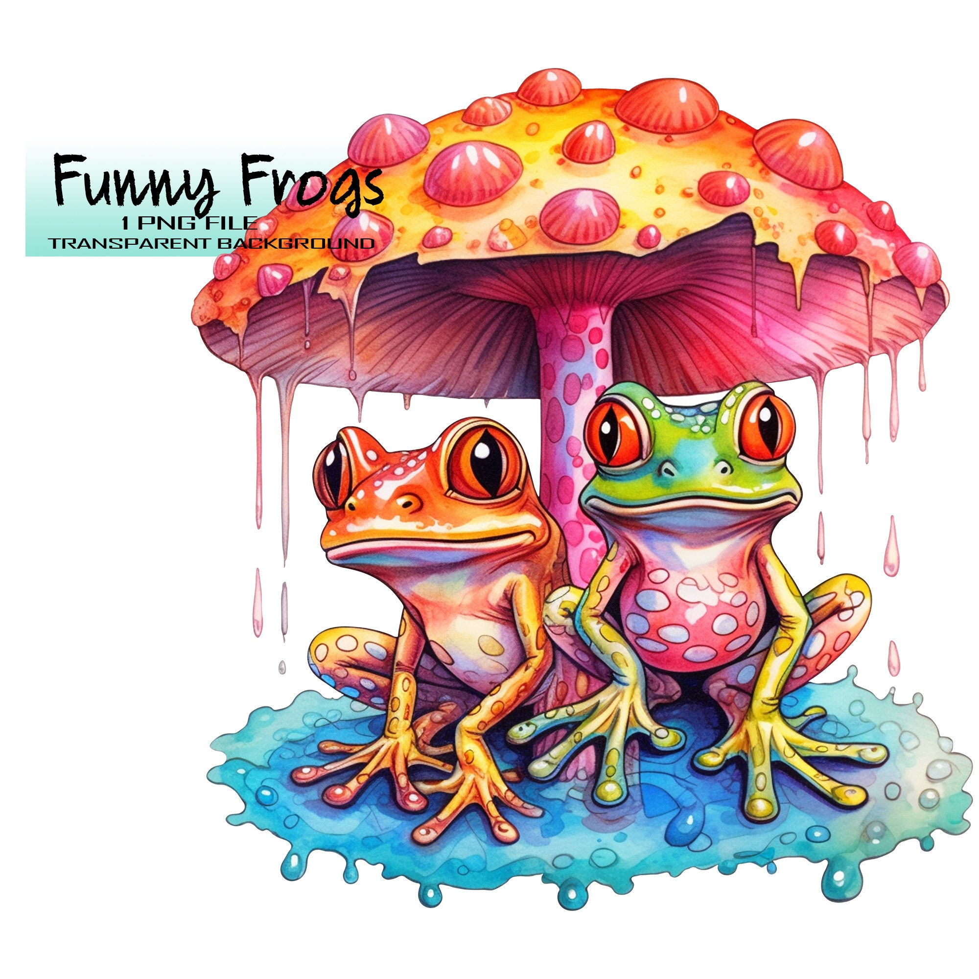 Colorful Frogs Clipart