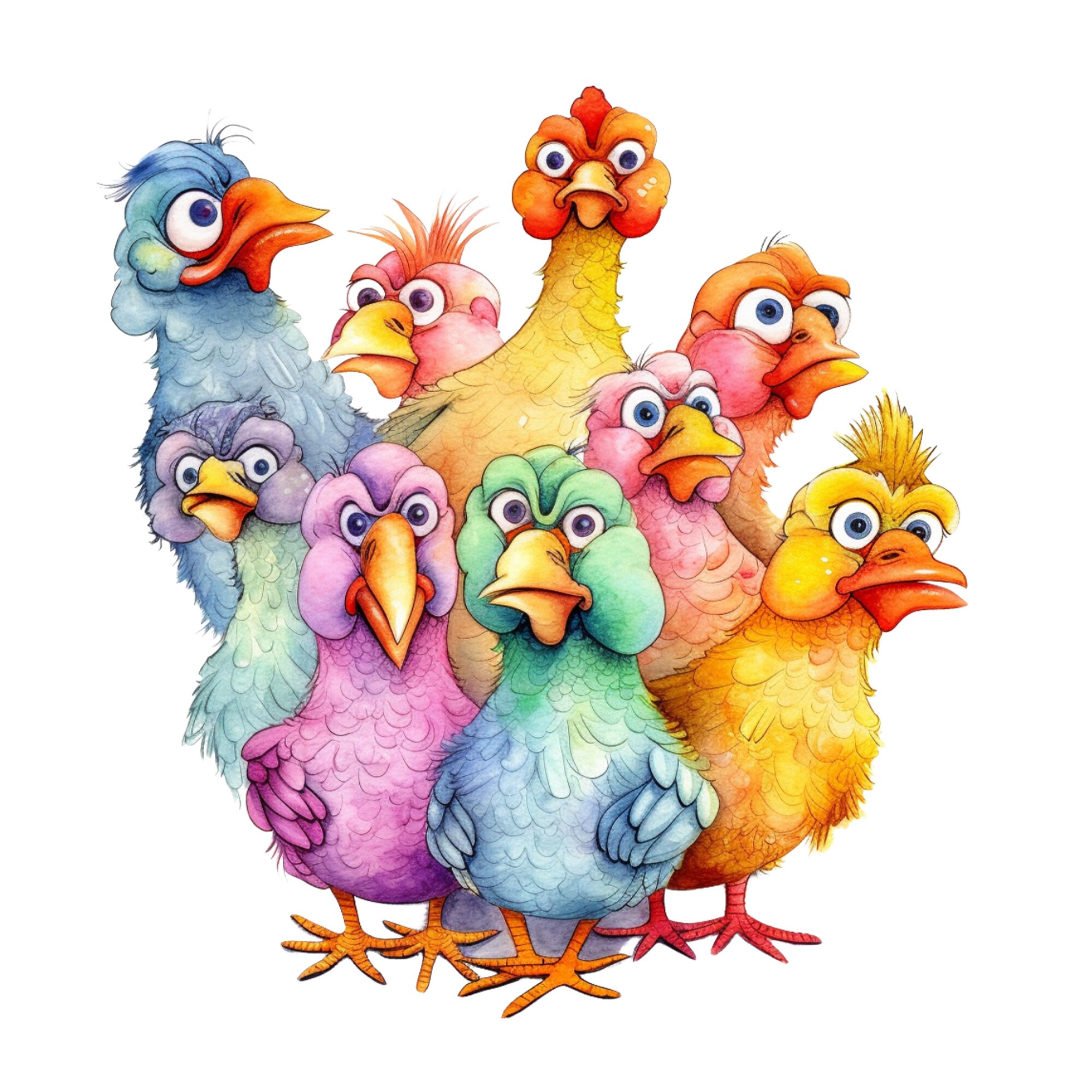 Png Funny Animal Clipart Set. Colorful Watercolor Dog Digital File for ...