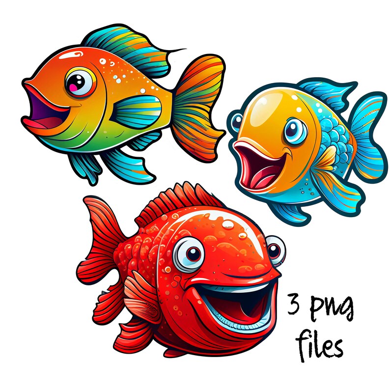 Funny Fish Png Digital Files for Cool Fishing T-shirt Designs and ...