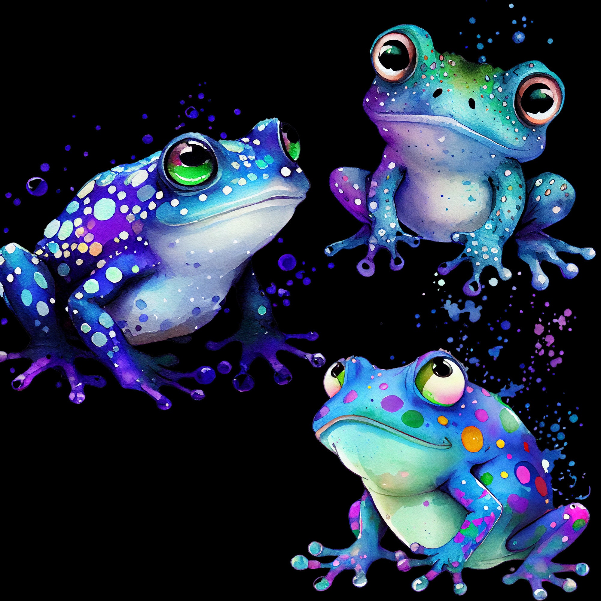 Cute Frog Watercolor Clipart for Invitations, Scrapbooking, and ...