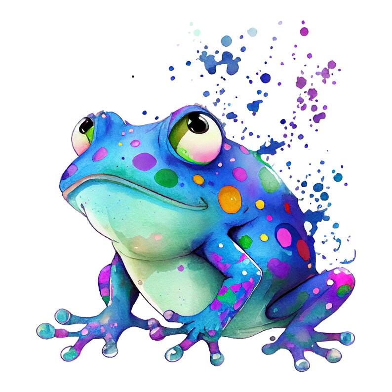 Cute Frog Watercolor Clipart for Invitations, Scrapbooking, and ...