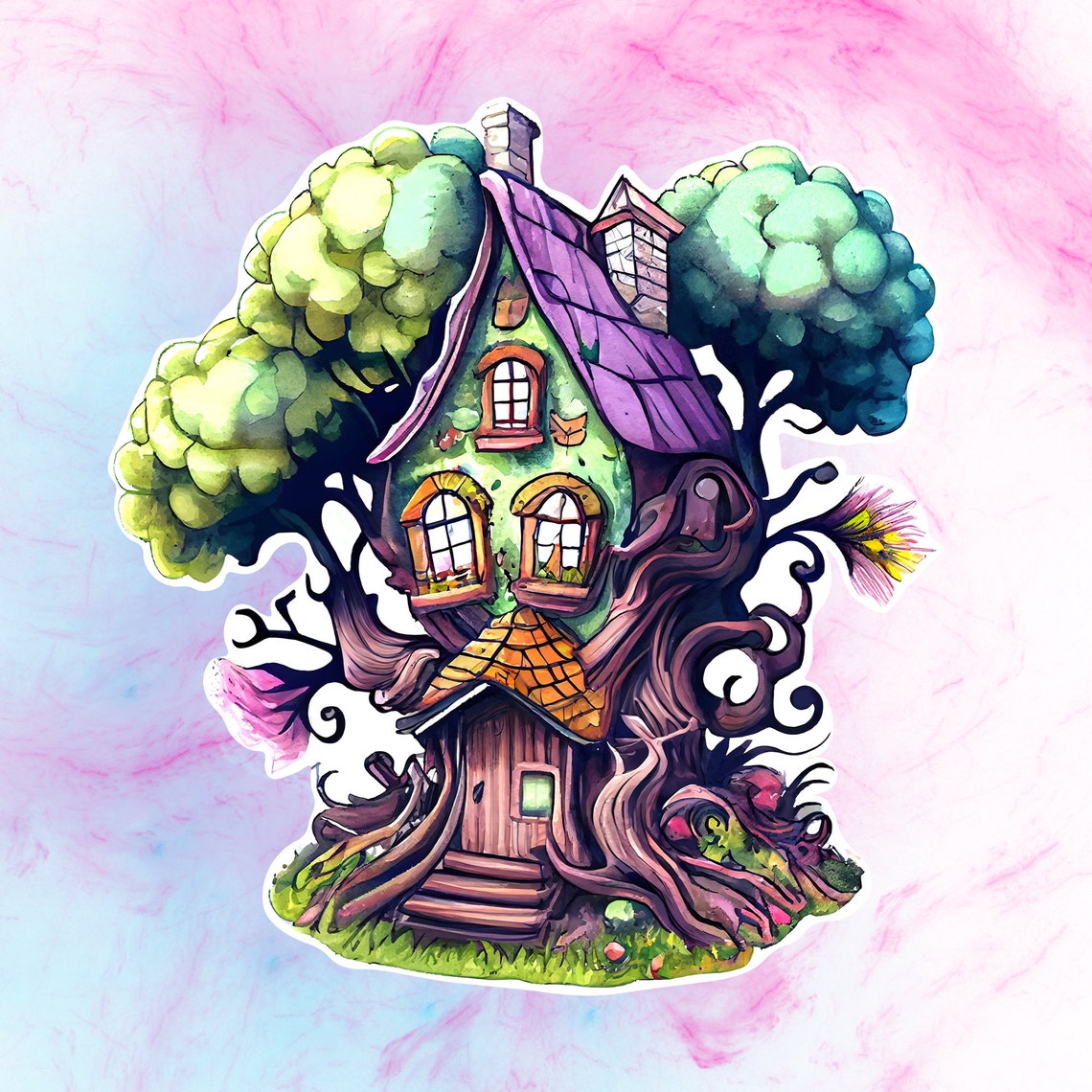 Fairy Tail Magic Hause Png Watercolor Digital Drawing - Etsy
