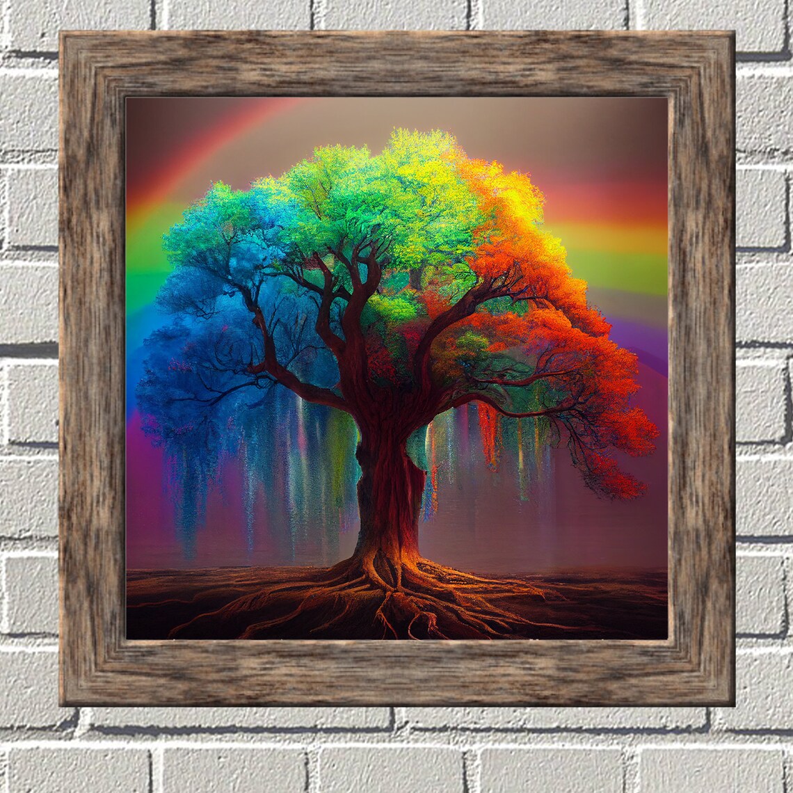 Rainbow Tree Digital Art Download. Rainbow Tree Jpg Instant Download ...