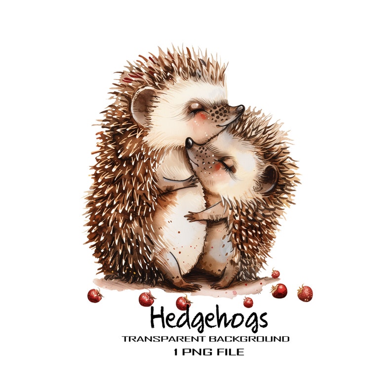 Adorable Hedgehog Hug Illustration Cute Hedgehogs PNG File Transparent ...