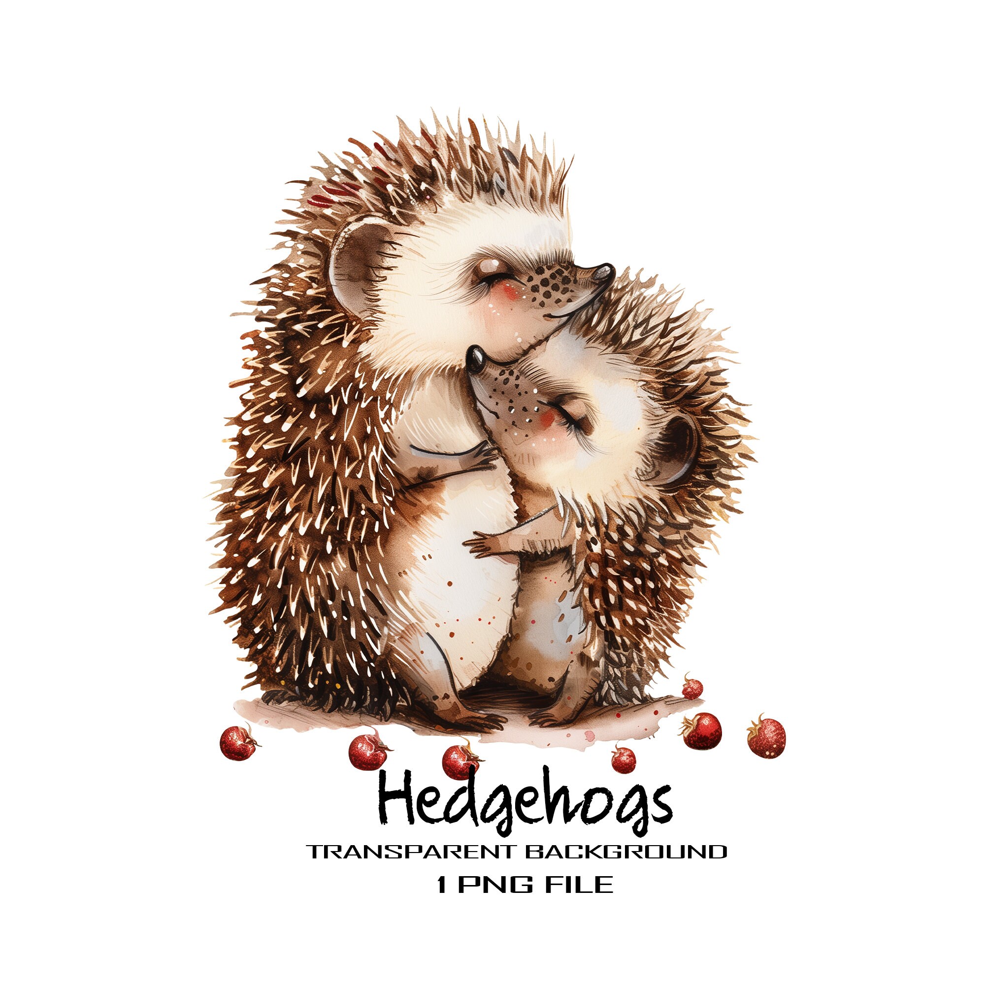 Adorable Hedgehog Hug Illustration Cute Hedgehogs PNG File Transparent ...