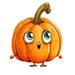 Watercolor Pumpkin PNG Clipart, Funny Halloween Clip Art - Etsy
