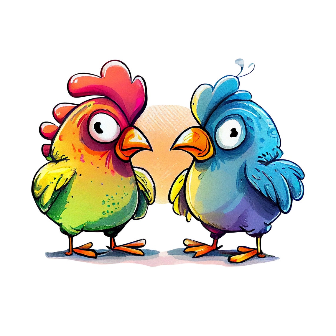 Png Chicken Files for Sublimation, Colorful Easter Design Clipart Set ...