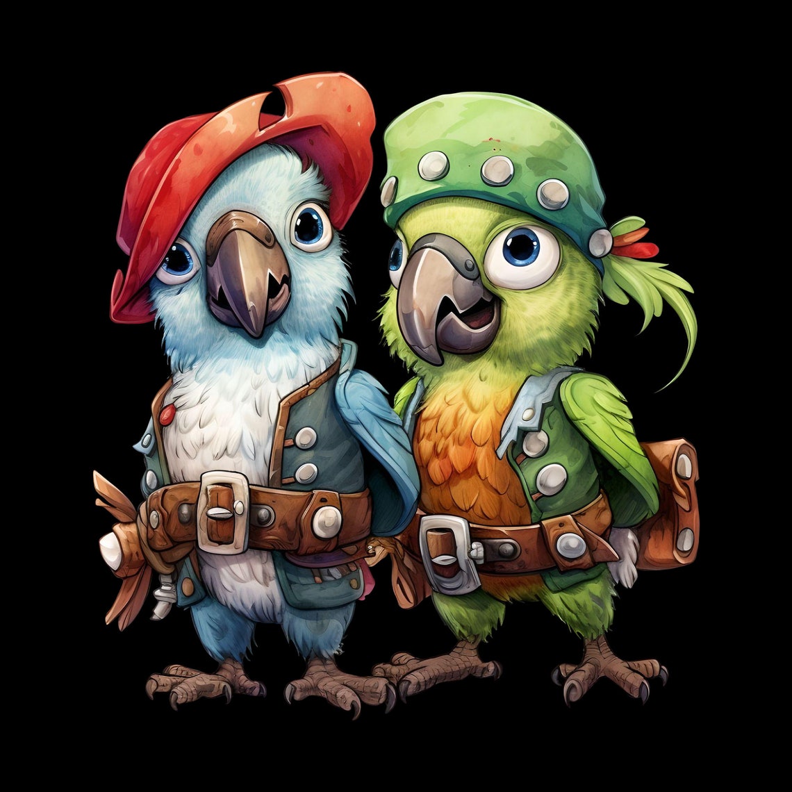 Parrot Pirate Clipart Funny Bird PNG (Instant Download) - Etsy