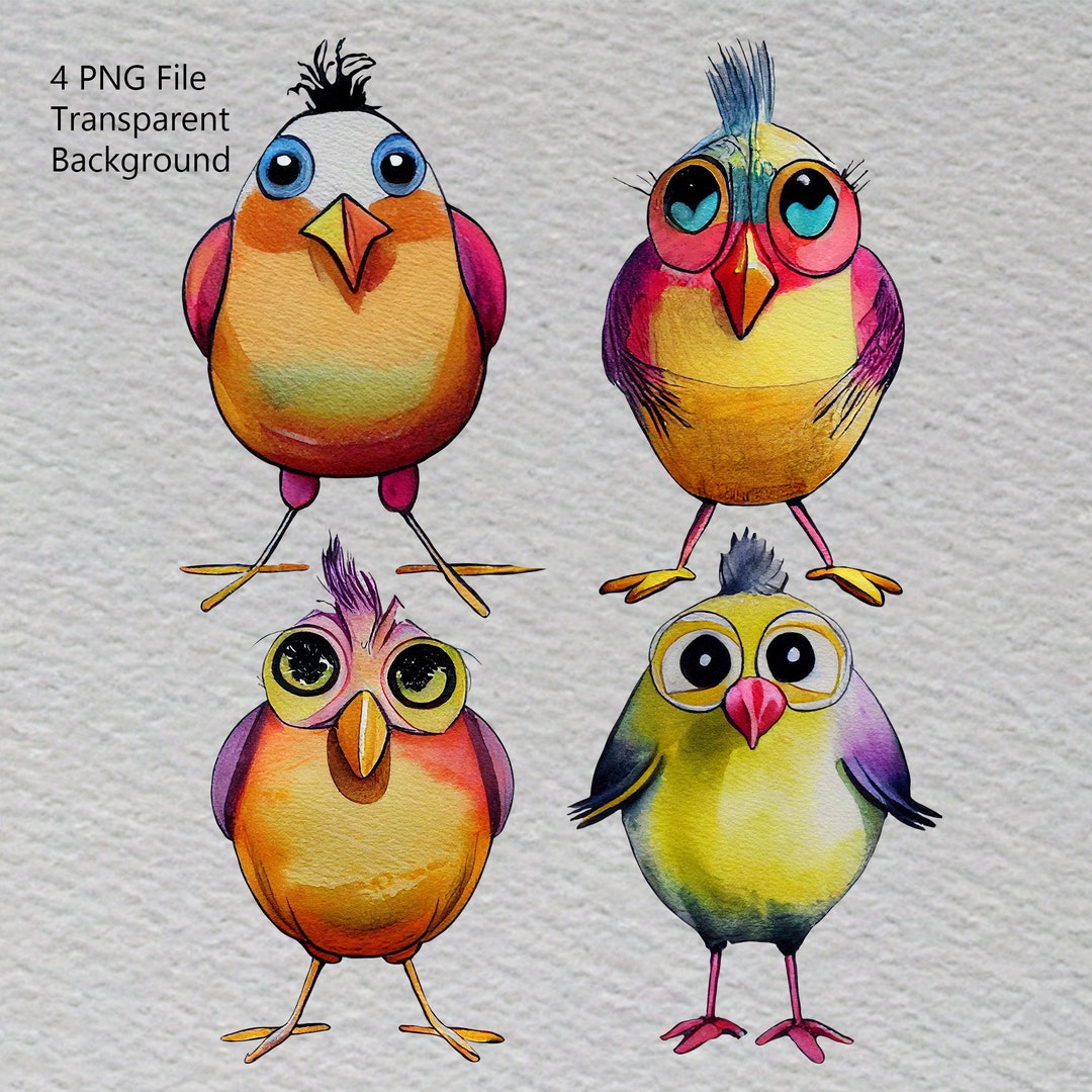 Bird Clipart Digital Art Download. Funny Bird Clipart Instant Download ...