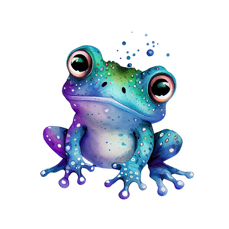 Cute Frog Watercolor Clipart for Invitations, Scrapbooking, and ...