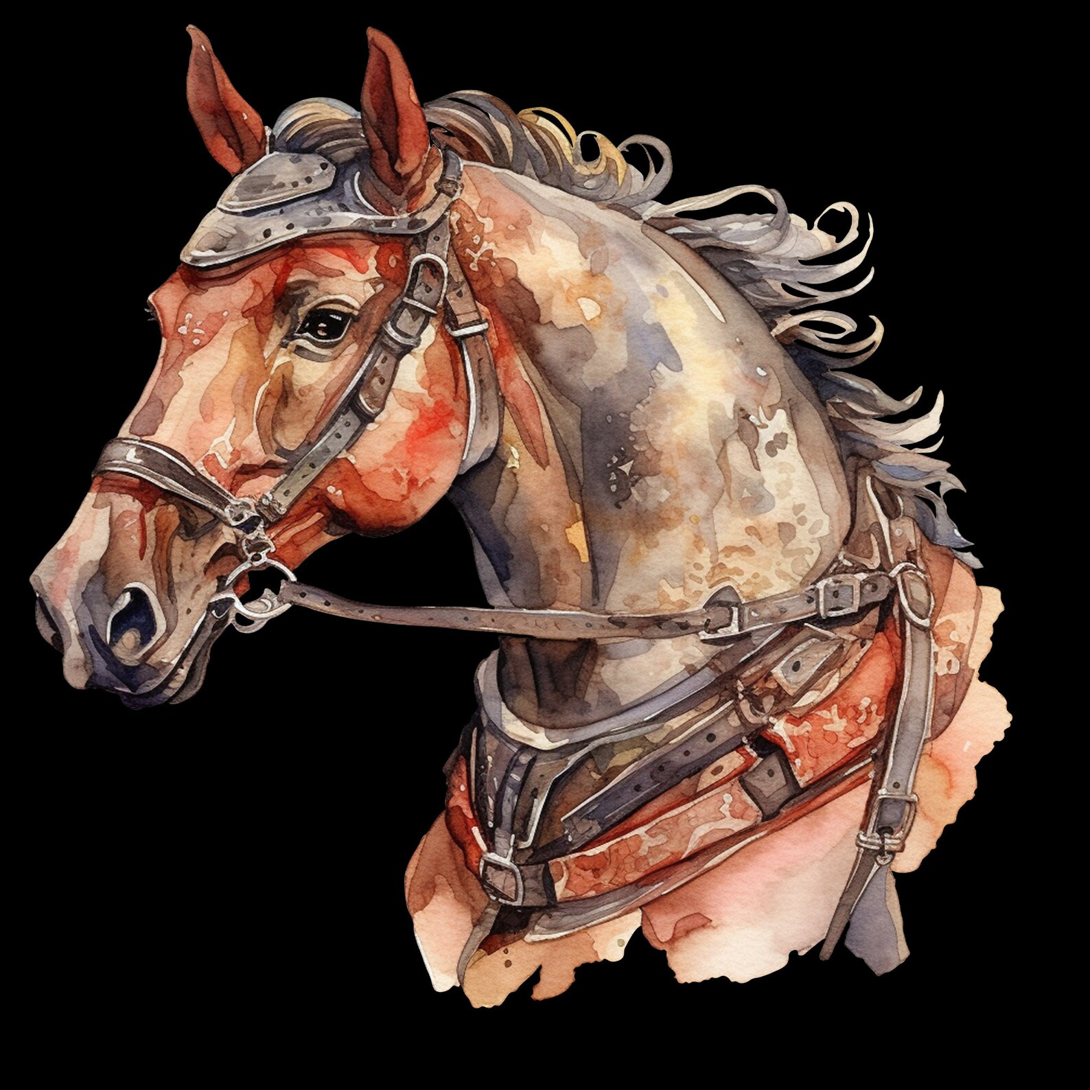 Farm Animal Clipart, Watercolor Horse Watercolor PNG Clip Art - Etsy