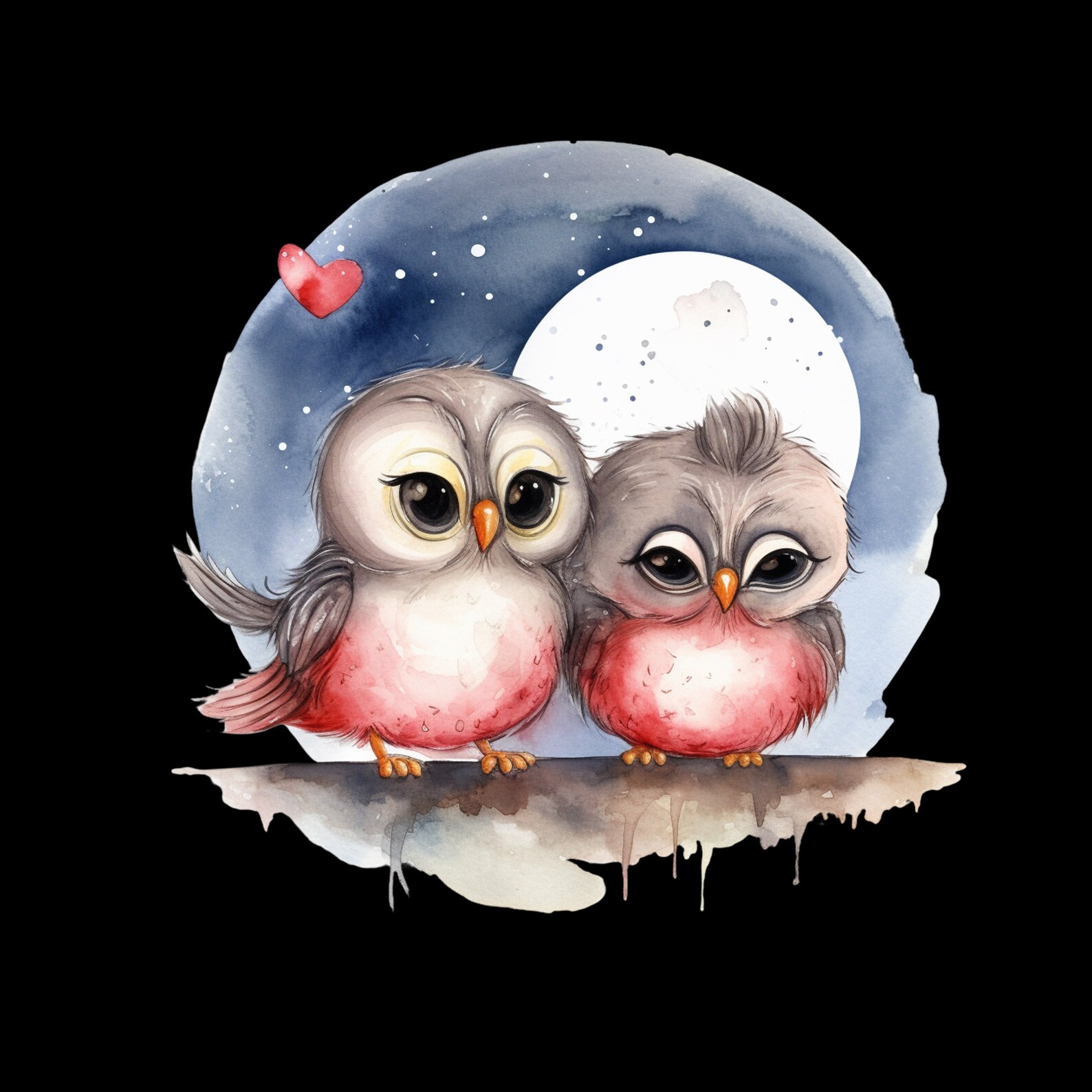 Bird in Love PNG Watercolor Clipart for Sublimation. Spring Bird Cute ...