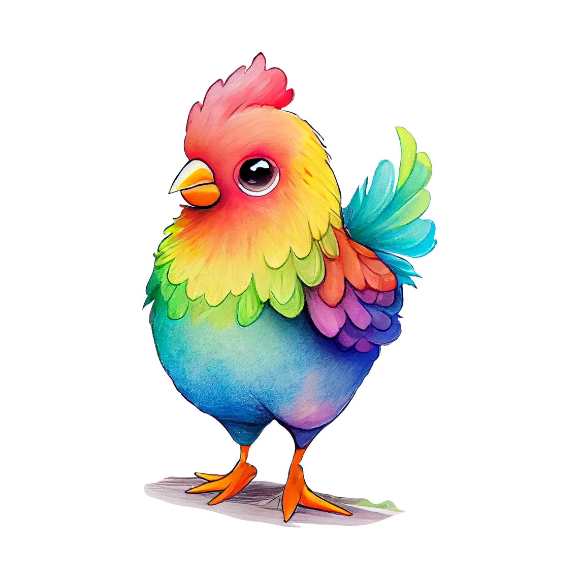 Png Chicken Files for Sublimation, Colorful Easter Design Clipart Set ...